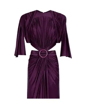 Rabanne Ring-detailed Ruched Maxi Dress