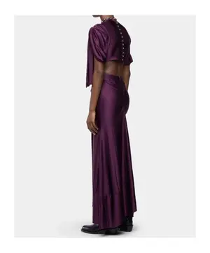 Rabanne Ring-detailed Ruched Maxi Dress