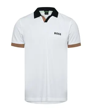 Hugo Boss Contrast Vneck Shortsleeve Polo Shirt