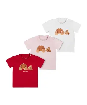 Palm Angels Three-piece Bear Print T-shirt Set
