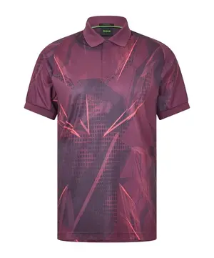 Hugo Boss Allover Geometric Print Shortsleeve Polo Shir