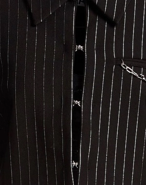 GANNI Slim-fit Striped Coat