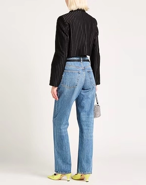 GANNI Slim-fit Striped Coat