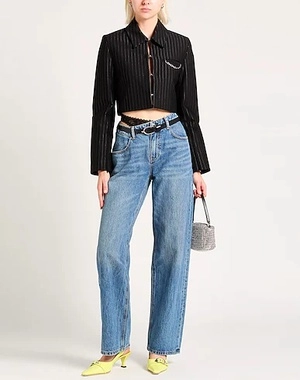 GANNI Slim-fit Striped Coat
