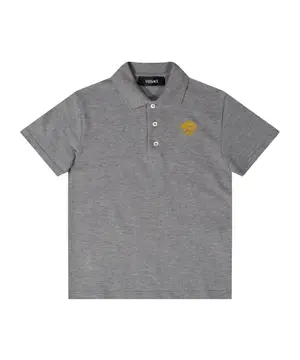 Versace Solid Color Polo Shirt - Gray