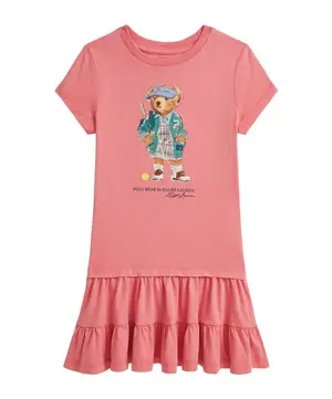 Polo Ralph Lauren Short Sleeve T-shirt Dress With Ruffled Hem
