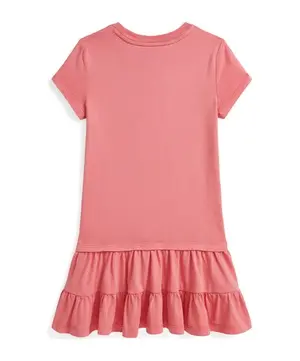 Polo Ralph Lauren Short Sleeve T-shirt Dress With Ruffled Hem