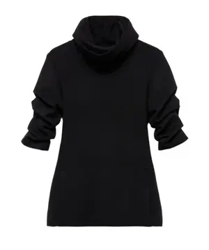 7 For All Mankind Wool Blend Pleated Turtleneck Dress