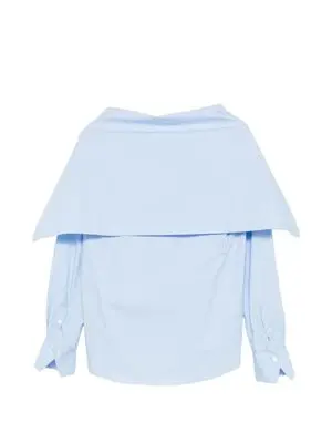 7 For All Mankind High-necked Long-sleeved Poplin Shirt