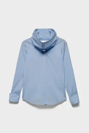 7 For All Mankind High-necked Long-sleeved Poplin Shirt