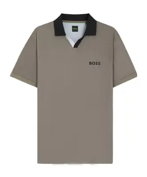 Hugo Boss Contrastcollar Shortsleeve Polo Shirt - Gray
