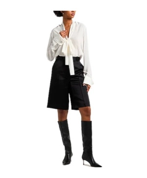 Sportmax Bow Detail Long Sleeve Crepe Blouse
