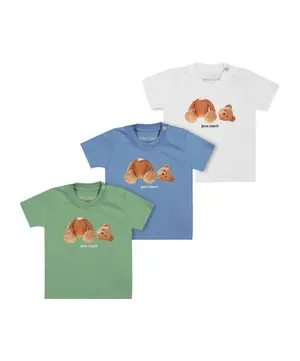 Palm Angels Three-piece Bear Print T-shirt Set - Multicolor