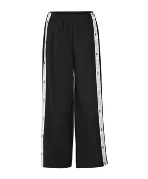 Lacoste Wide Leg Jogging Bottoms With Side Logo Detail - Black