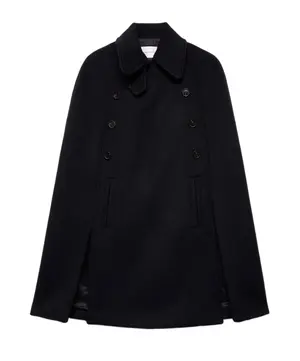 7 For All Mankind Double-breasted Wool Shawl - Black