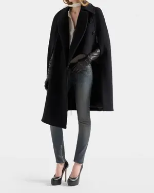 7 For All Mankind Double-breasted Wool Shawl
