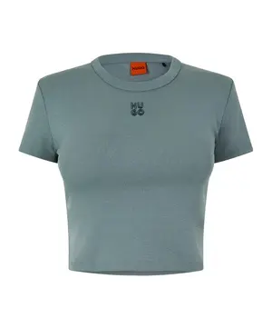 Hugo Boss Cotton Cropped Tshirt - Green