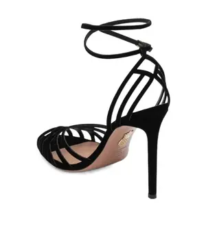 AQUAZZURA 105mm Wild Dream Velvet Cage Sandals