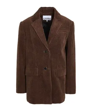GANNI Minimalist Corduroy Blazer