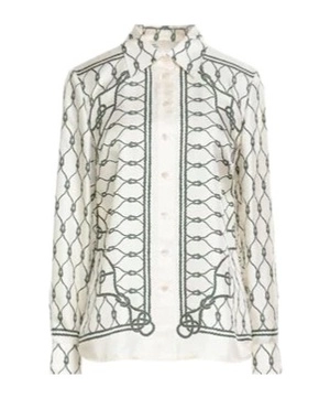 Tory Burch Base Collared Long-sleeve Shirt - White