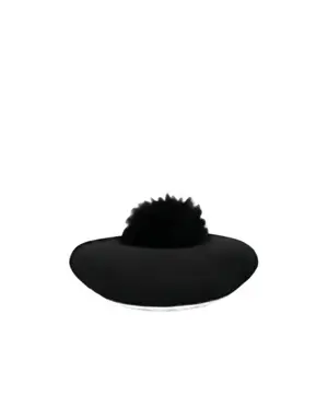 Borsalino Pompom-detail Wool Beret - Black