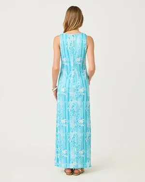 Lilly Pulitzer® Melodie Maxi Dress - Capri Blue Roseys Petals