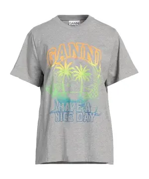 GANNI Printed Crew Neck Short-sleeve T-shirt