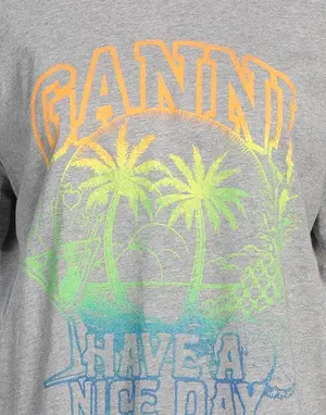 GANNI Printed Crew Neck Short-sleeve T-shirt