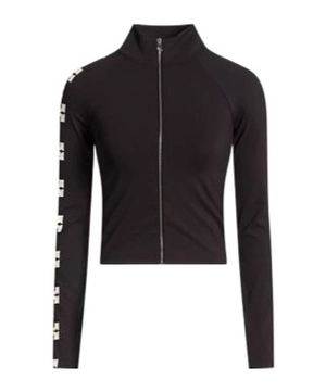 Tory Burch Stand-collar Full-zip Cropped Top