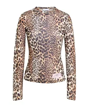 GANNI Leopard Print Long-sleeve T-shirt