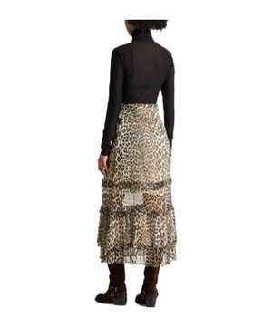 GANNI High-waisted Long Leopard-print A-line Skirt