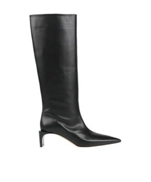 Sportmax Pointed Toe Sculptural Heel Leather Boots