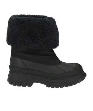 GANNI Fleece Platform Ankle Boots