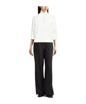 Tory Burch Stand-collar Half-zip Long-sleeve Sweatshirt