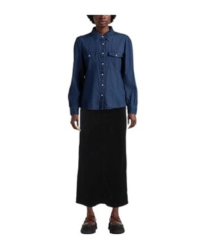 GANNI High-waisted Denim Straight-cut Midi Skirt