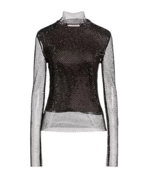 Sportmax Turtleneck Mesh Top With Crystal Appliqués