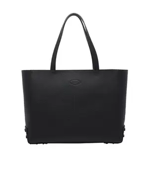 TOD'S Logo Embossed Top Handle Bag - Black