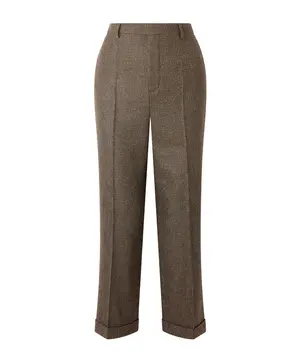 Loro Piana Wool And Cashmere Blend Cropped Straight-leg Pants