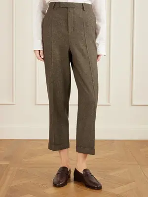 Loro Piana Wool And Cashmere Blend Cropped Straight-leg Pants