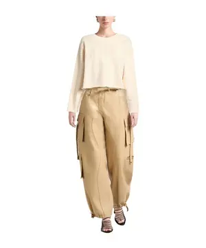 MAISON MARGIELA Cropped Crew-neck Sweatshirt With Embroidered Logo