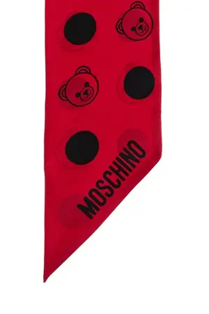 Moschino Polka Dot Teddy Motif Scarf