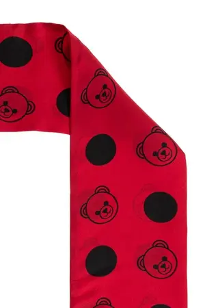 Moschino Polka Dot Teddy Motif Scarf
