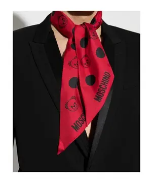 Moschino Polka Dot Teddy Motif Scarf