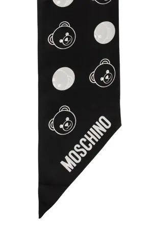 Moschino Polka Dot Teddy Logo Scarf