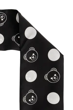 Moschino Polka Dot Teddy Logo Scarf