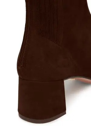 AQUAZZURA Round Toe Block Heel Ankle Boots