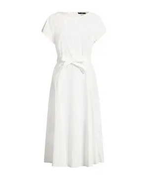 Max Mara Short Sleeve Belted Poplin Dress