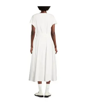 Max Mara Short Sleeve Belted Poplin Dress