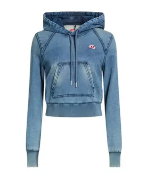 DIESEL® Mid-wash Denim Embroidered Hoodie