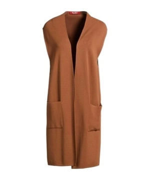 Max Mara Solid-color Sleeveless Knitted Cardigan - Light Brown